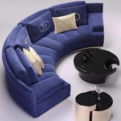 China Latest Popular Modern Designs Living Room Metal Base White Fabric Sofa Velvet Couch Lobby Curved Sofas for sale