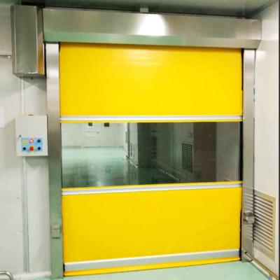 Cina La gomma del tessuto del vinile del PVC piega la porta automatica rapida rapida velocemente agente della stanza pulita di rotolamento in vendita