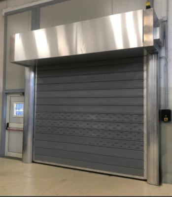 China Windproof Preservation High Speed Spiral Door For Aluminum Control Panel Insulated Warehouse for sale