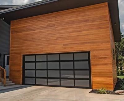 中国 自動電気ローリング 外部 透明アルミ合金 セクションガレージドア 双窓付き 販売のため