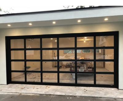 中国 モダン アルミ合金 ロールアップ 凍結ガラス 水密度 3級 透明 セクションガレージドア オーダーメイド 販売のため