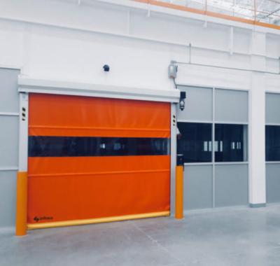 China Industrial High Speed PVC Roll Up Rapid Shutter Door 304 Stainless Steel Material Low Maintenance Duty Steel Structure Design for sale