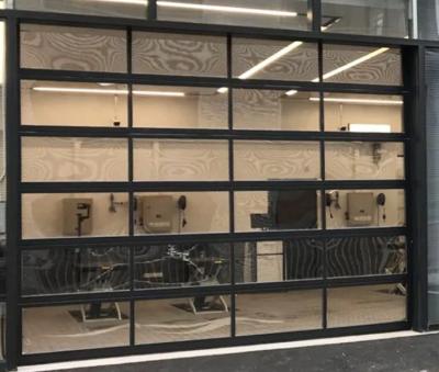 中国 防水性 3 級 透明 ガレージドア ガラス 切断ドア 手動または自動開口型 ビラ 販売のため