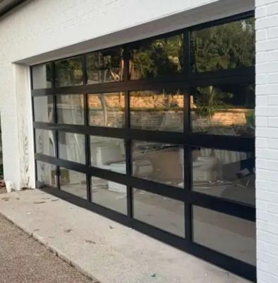 中国 高安全性 アルミ合金ガラス 切断ガレージドア 水密度3級 透明性 販売のため