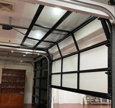 China Transparent Glass Sectional Garage Door High Water Tightness Sound Insulation for sale