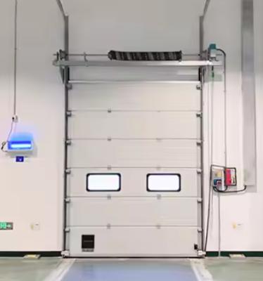 China White Weather Sealed Sandwich Polyurethane Wood Garage Sectional Door Insulation Panels Overhead Doors Fire Station Steel Doors Automatic Formed for sale