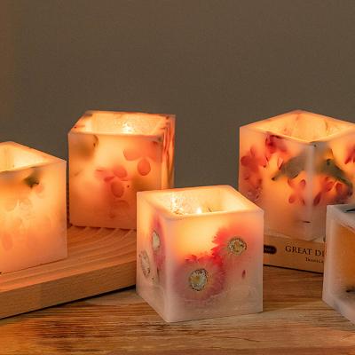 Cina l'etichetta privata dell'OEM 17H ha sentito la fragranza quadrata della frutta di forma della candela ha sentito le candele in vendita