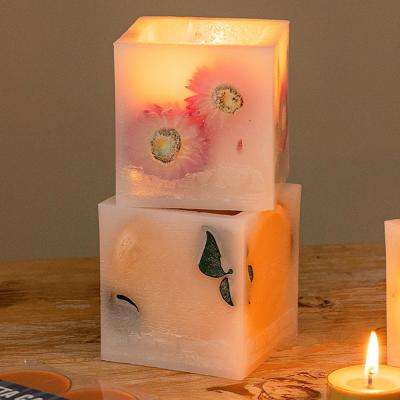 Cina l'etichetta privata dell'OEM 17H ha sentito la fragranza quadrata della frutta di forma della candela ha sentito le candele in vendita