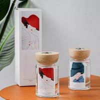 China Private Label Glass Bottle Reed Diffuser Sets With Wooden Cap for sale