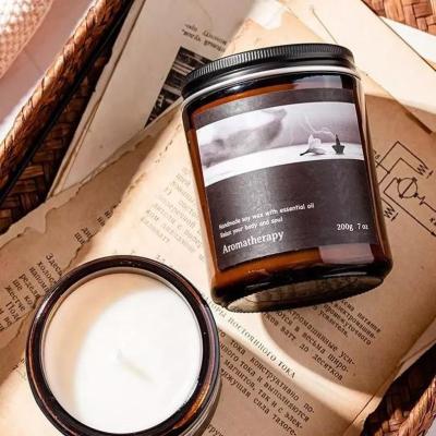 China Amber Glass Jar Scented Candle-Was van de Luxe6*6.3 Cm de Rookloze Sojaboon Te koop