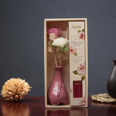 Cina Aroma decorativo Reed Diffuser della bottiglia ceramica del bastone del fiore più fresco dell'aria di fragranza dell'hotel in vendita