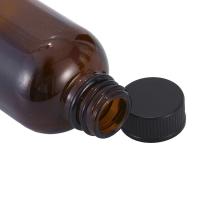 China 2oz Amber Boston Round Bottles for sale