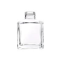 China Square Luxury Clear 100ml 81mm Diffuser Glass Bottle for sale