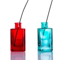 China Empty Square Luxury Colored 250ml Diffuser Glass Bottle for sale