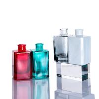China Empty Square Luxury Colored 250ml Diffuser Glass Bottle for sale