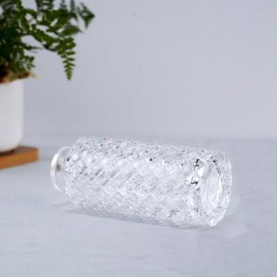 Cina Bottiglia vuota di vetro del diffusore dell'olio di Grey Carving Cylindrical 150ml in vendita