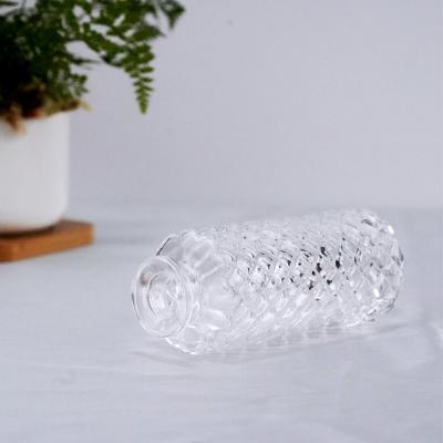 Cina Bottiglia vuota di vetro del diffusore dell'olio di Grey Carving Cylindrical 150ml in vendita