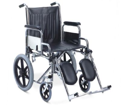 China Chromed Steel Manual Wheelchair with Elevating footrest manufacturer supply directly for sale