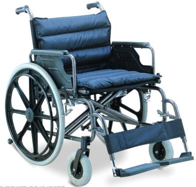 China Bariatric steel wheelchair with large seat width MAG rear wheel manufacturer sales directly for sale