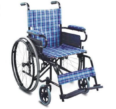 China FDA certitifcate steel manual wheelchair with special design armrest double cross bar for sale