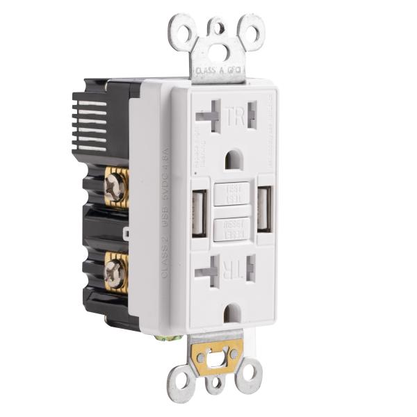 Quality 20A GFCI Receptacle Tamper Resistant With 5V 2.4A USB for sale