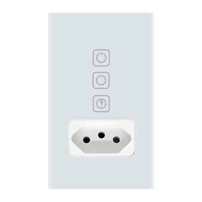 China Brazilian Smart Socket Switch Wi-Fi Connected 2 Gang Wall Outlet 10A for sale