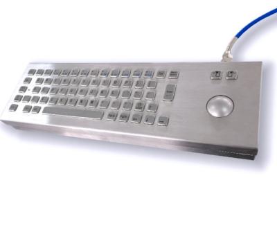 China IP65 waterproof dustproof Industrial Stainless Steel Keyboard With Trackball Computer Keyboard desktop design -40℃ for sale
