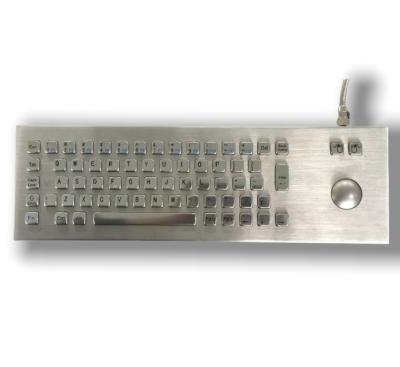 China IP65 waterproof dustproof Industrial Stainless Steel Keyboard With Trackball Computer Keyboard desktop design -40℃ for sale