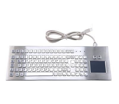 中国 銀色 IP65 産業用デスクトップキーボード 完全機能 2 キーのタッチパッド 販売のため