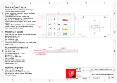 China IP65/IK07 16 Chaves Keypad Metal Impermeável Impermeável Industrial Keypad exterior Painel traseiro Montado a -40°C à venda