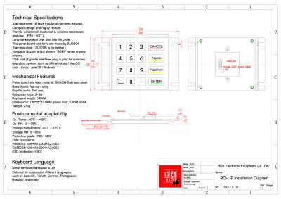 Cina Tastiera a pannello con password in ferro per gestione sicura, sigillata, grado IP65, da pannello frontale, materiale in acciaio inossidabile in vendita