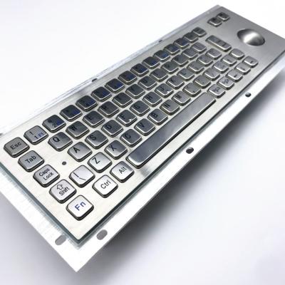 China Industrial Stainless Steel Trackball Keyboard IP65/IK07 Rated SUS304 with 2 Million Keystroke Lifespan for sale