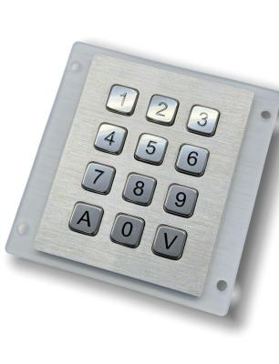 China 12 Keys Keypad Stainless Steel Waterproof IP65 USB Numeric Keypad for Industrial Use Backlit Optional for sale