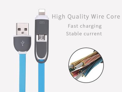 China 2 In 1 Multi Use Mobile Phone Micro Usb Cable For Iphone Android Cable Charger for sale