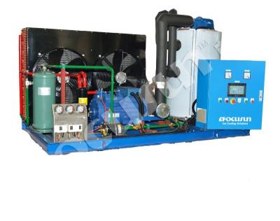Cina Fornitura diretta di macchine per ghiaccio in fiocco 3T con controllo PLC e grande capacità di stoccaggio del ghiaccio in vendita