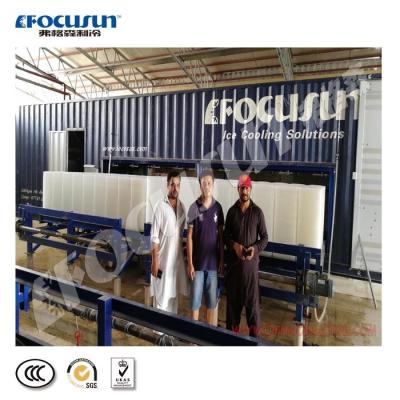 Cina Compressore Bitzer 12000 KG Frigorifero diretto 40 HQ Containerized Block Ice Machine in vendita