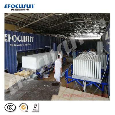 Cina Compressore Bitzer 12000 KG Frigorifero diretto 40 HQ Containerized Block Ice Machine in vendita