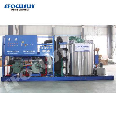 China 5000 kg vlok-ijsmachine voor koeling van zoet/zeewater in lucht en water Te koop