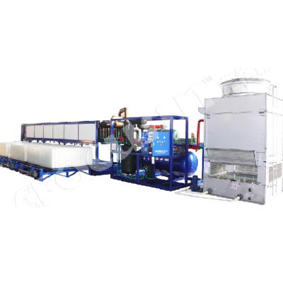 Cina Sistema di raffreddamento diretto Macchina a blocchi di ghiaccio da 10 t con refrigerante e cuscinetto R404a in vendita
