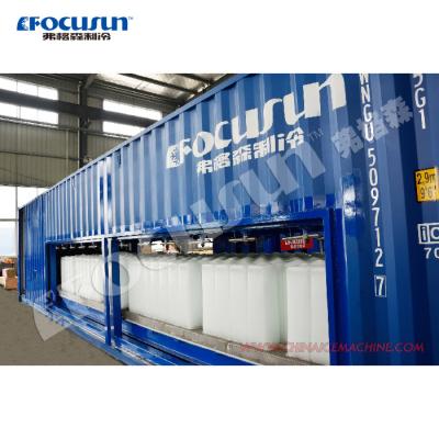 Cina 10 tonnellate al giorno Containerizzato raffreddamento diretto Blocco macchine per il ghiaccio con compressione Bitzer in vendita