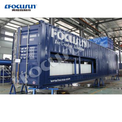 China FOCUSUN Bloco automático de fabricação de gelo Container portátil para a indústria de 8000 kg à venda