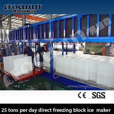 China FOCUSUN Bloco automático de fabricação de gelo Container portátil para a indústria de 8000 kg à venda