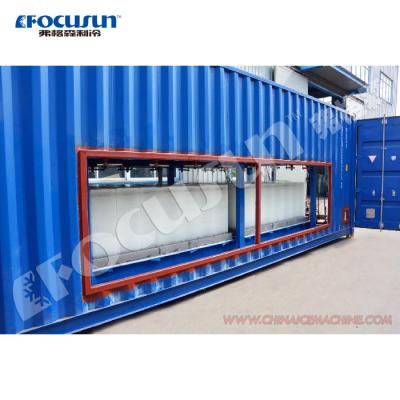 China R22 / R404A / R507 Refrigerante 10 toneladas Máquina de gelo de bloco de arrefecimento direto em recipiente à venda