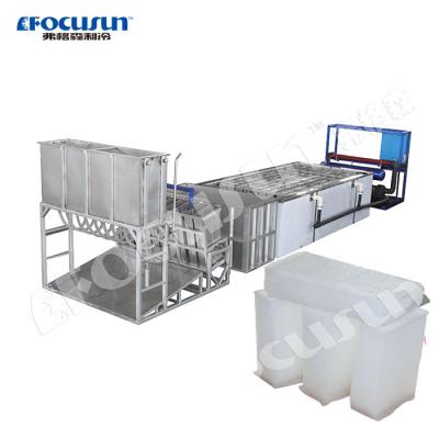 China Máquina de fazer gelo de blocos com sistema de salmoura e triturador de gelo 5000 kg por dia à venda