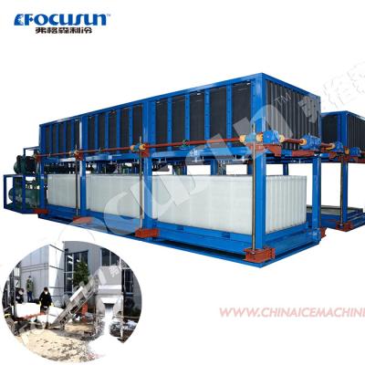 Cina Compressore Bitzer Non solare Macchina per la fabbricazione di blocchi di ghiaccio da 25 t per la produzione su larga scala in vendita