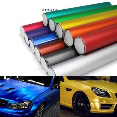 Cina Mingtu 65 piedi x 5 piedi adesivo per auto avvolgente in vinile satinato metallizzato cromato opaco in vendita