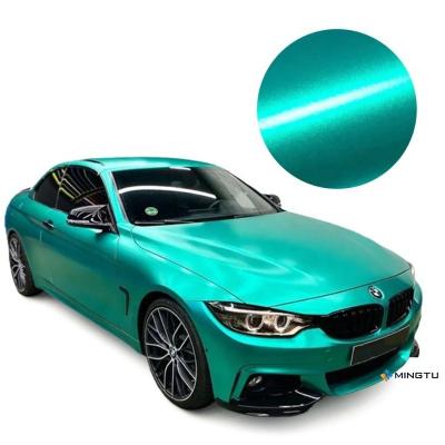 China Automobil-Vinyl-Wrap in superglänzendem Metall-Smaragdgrün mit abnehmbarem Klebstoff zu verkaufen