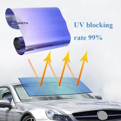 China Kleurrijk kameleon auto glas tint Mingtu's zonnefilm met 99% IRR en 1.52 * 30m Grootte Te koop