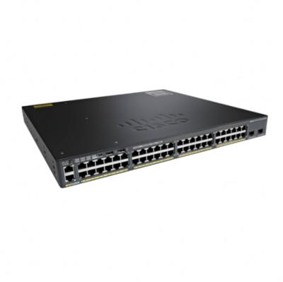 China Cisco WS-C2960+48PST-L Catalyst 2960 Plus 48 Port 10/100 PoE + 2 1000BT +2 SFP LAN Base 1U Network Switch for sale
