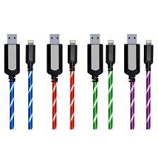 China EL Visible 8 Pin Lightning USB Flowing Round Cable LD002 for sale
